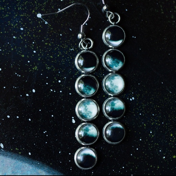 Urban Outfitters | Jewelry | Unique Moon Phase Dangle Space Galaxy ...